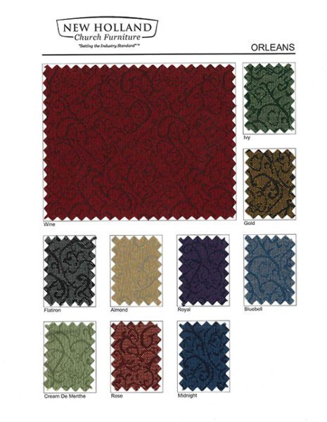 Church Pew Fabric Selections | New Holland Church Furniture